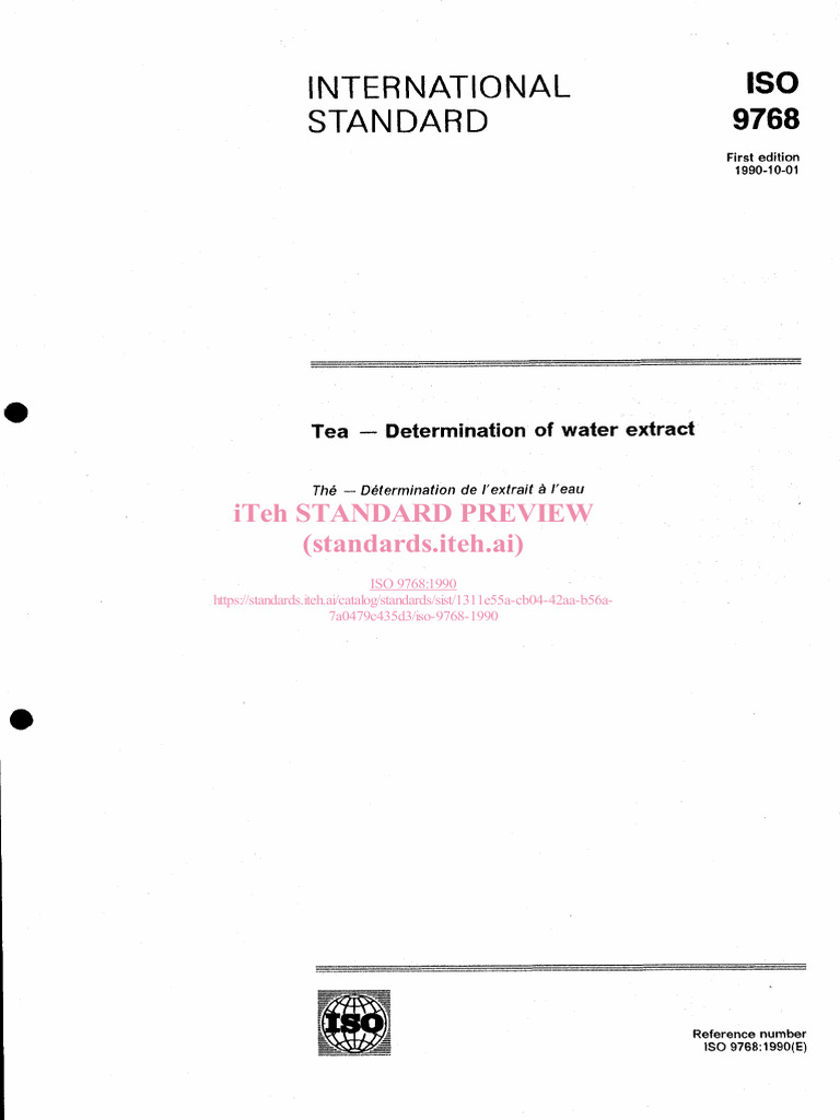 Iso 9768 1990 | PDF | International Organization For Standardization | Distillation