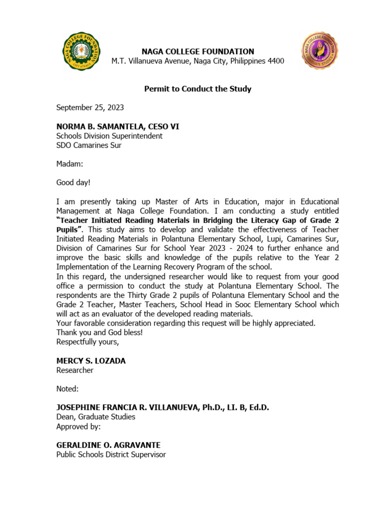 Letter To Conduct | PDF | Behavior Modification | Learning