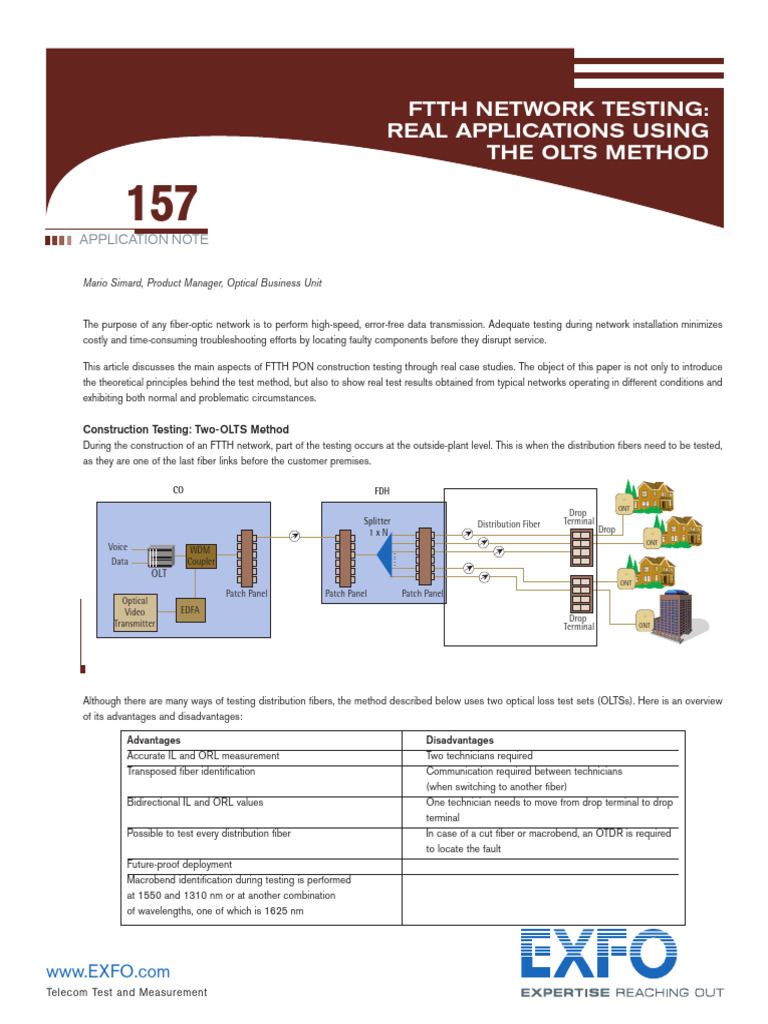 Exfo Anote157 Ftth-Testing-Olts-Method en | PDF | Fiber Optic ...
