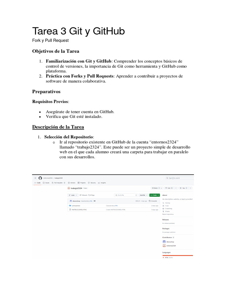 Patino - Borja - Tarea 3 Git y GitHub | PDF | Informática | Software