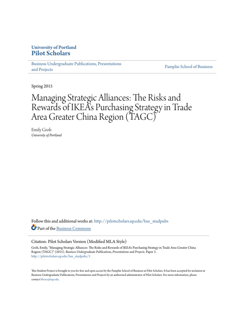 Managing Strategic Alliances The Risks A | PDF | Supply Chain | Strategic Management