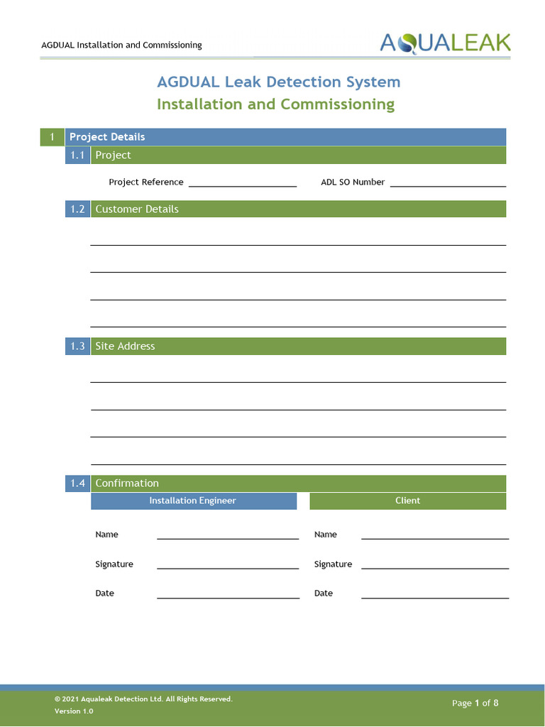 AGDUAL Installation and Commissioning Sheet | Download Free PDF | Relay ...