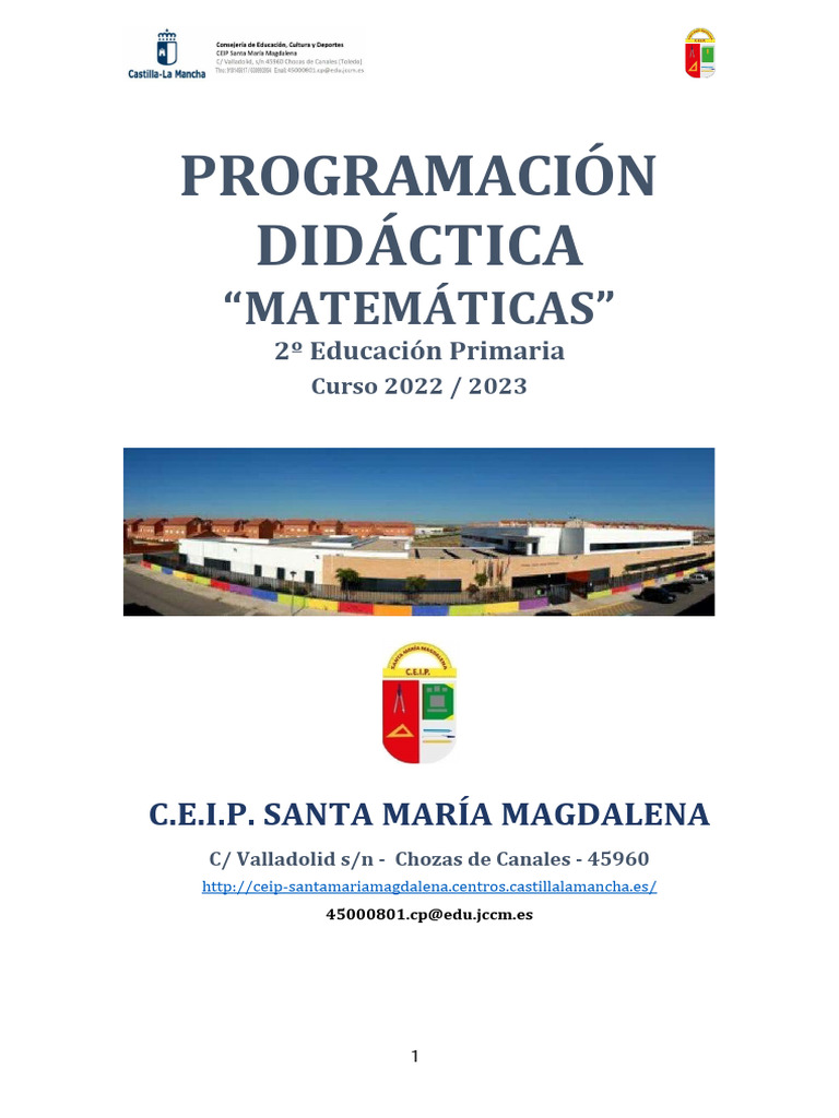 Programaciones 2º Educación Primaria 2022-2023 | PDF | Evaluación | Educación primaria