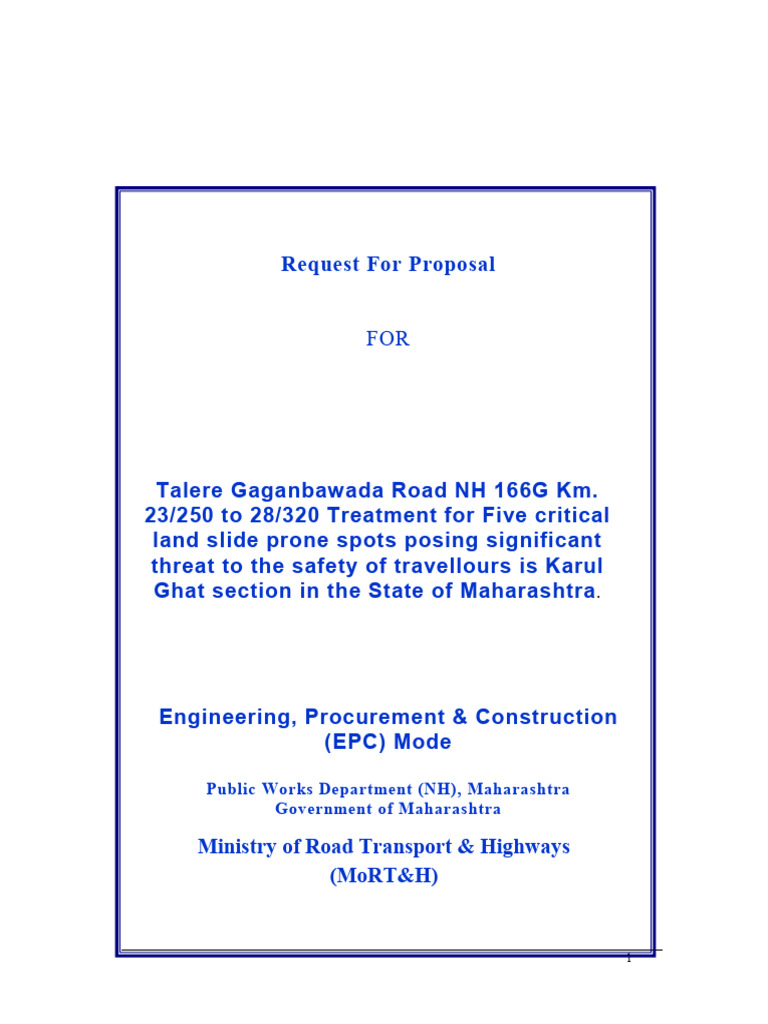 RFPTalere Gaganbawada - Karul Ghat | PDF | Request For Proposal ...