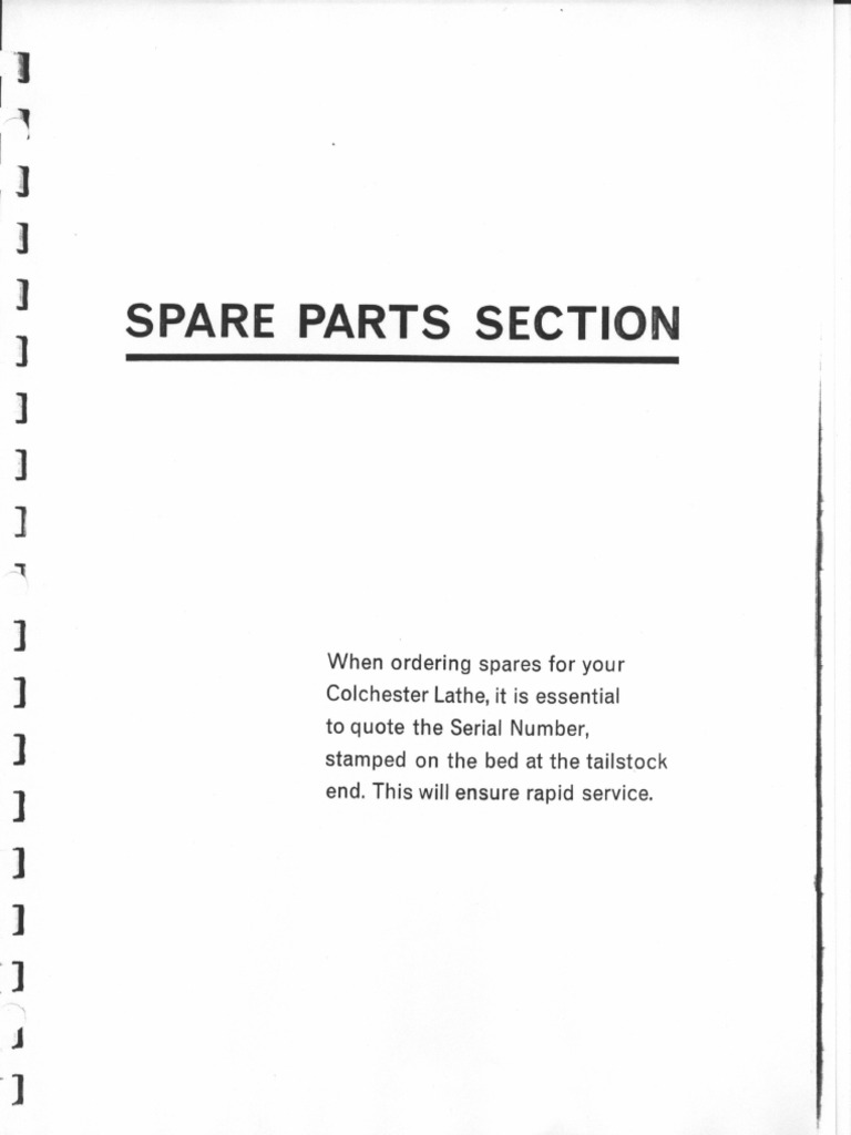 Colchester Bantam Spare Parts | PDF