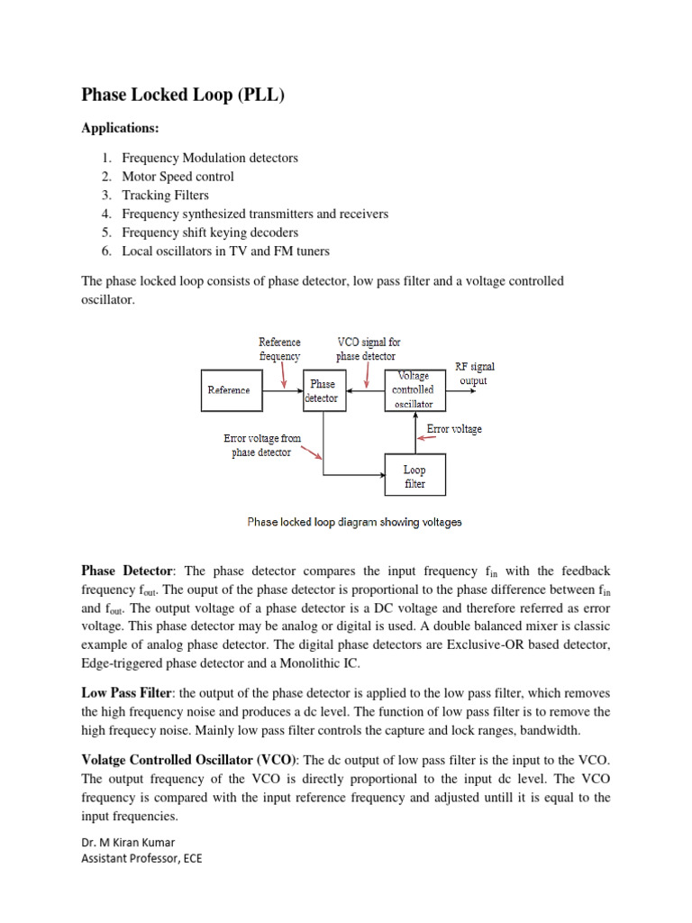 Phase Lock Loop Pdf Detector Radio Electricity