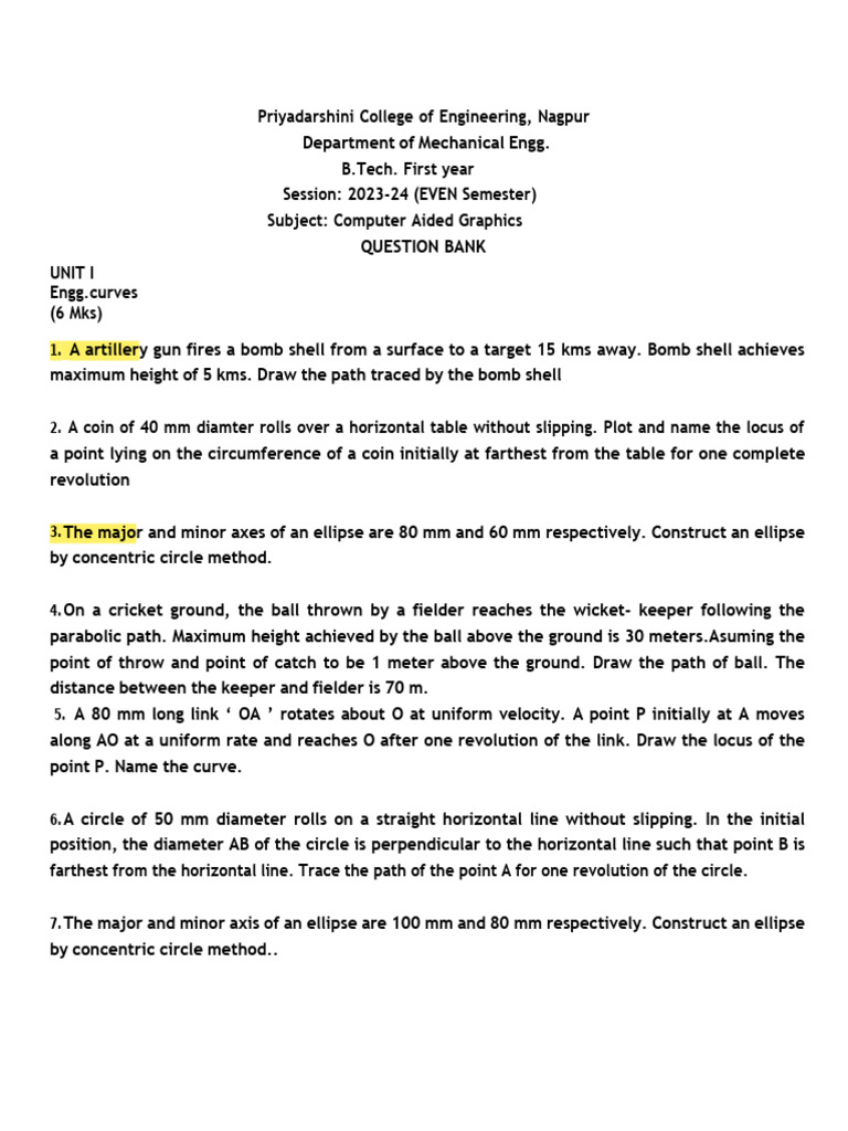 CAG Question Bank | PDF | Euclidean Geometry | Elementary Geometry