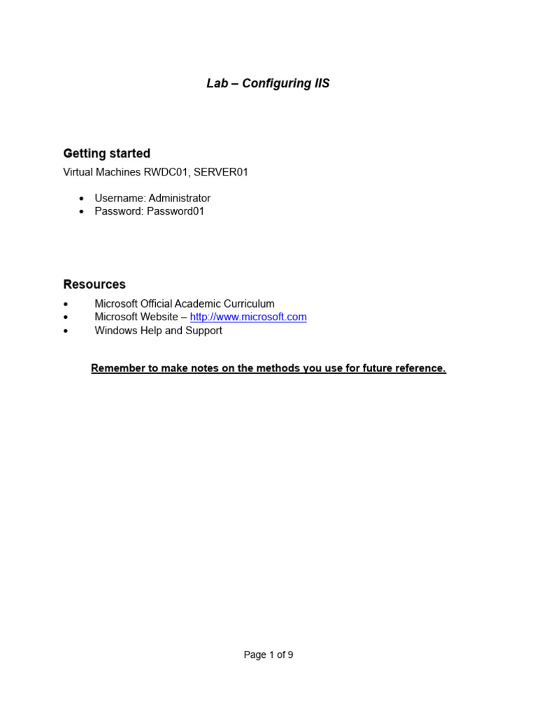 Configuring Iis Server | PDF | Internet Information Services | World ...