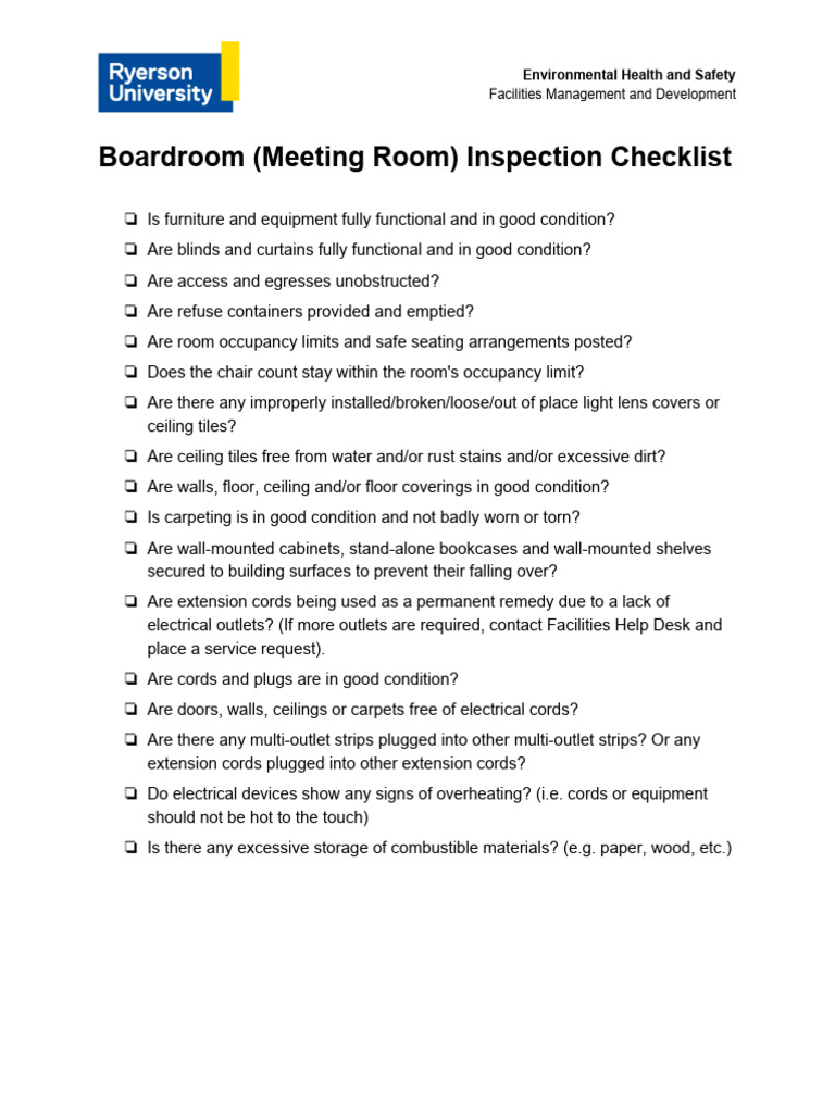 boardroom-meeting-room-inspection-checklist | PDF