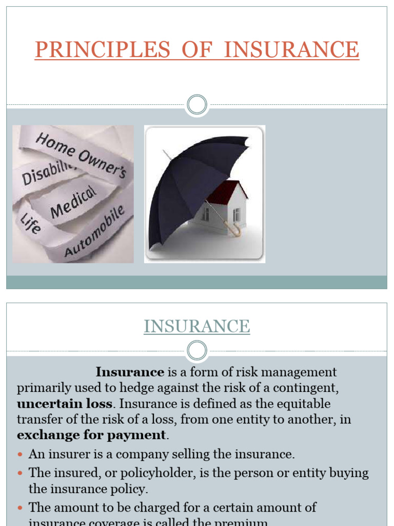 Principles of Insurance Explained | PDF | Insurance | Reinsurance