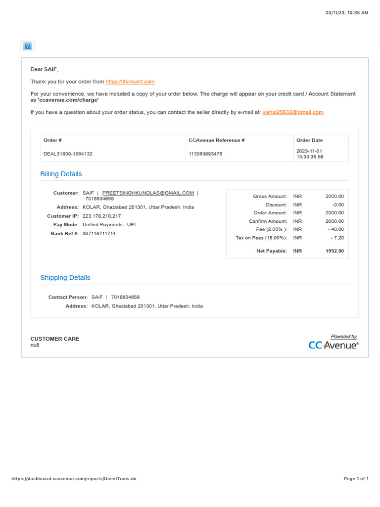 CCAvenue - Merchant Accounting 2000 & Reporting System: Unsettled ...