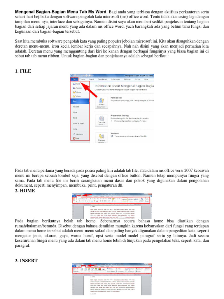 Mengenal Bagian Menu Word | PDF | Komputer