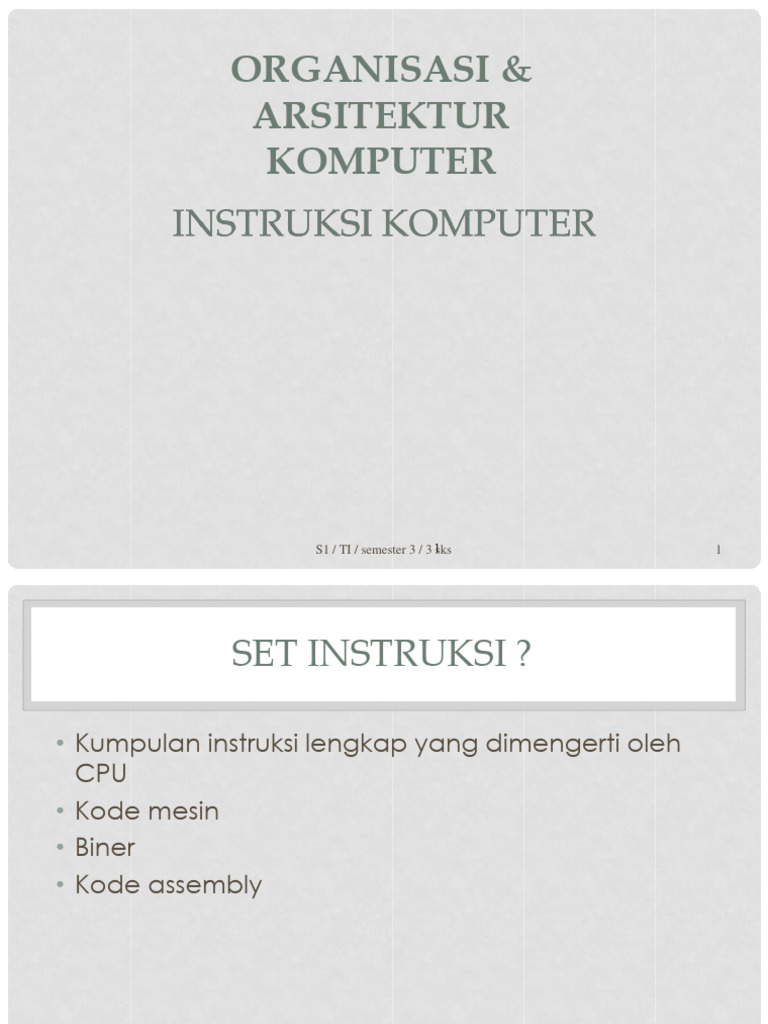Perkuliahan 8 - Instruksi Komputer | PDF | Komputer | Teknologi & Rekayasa