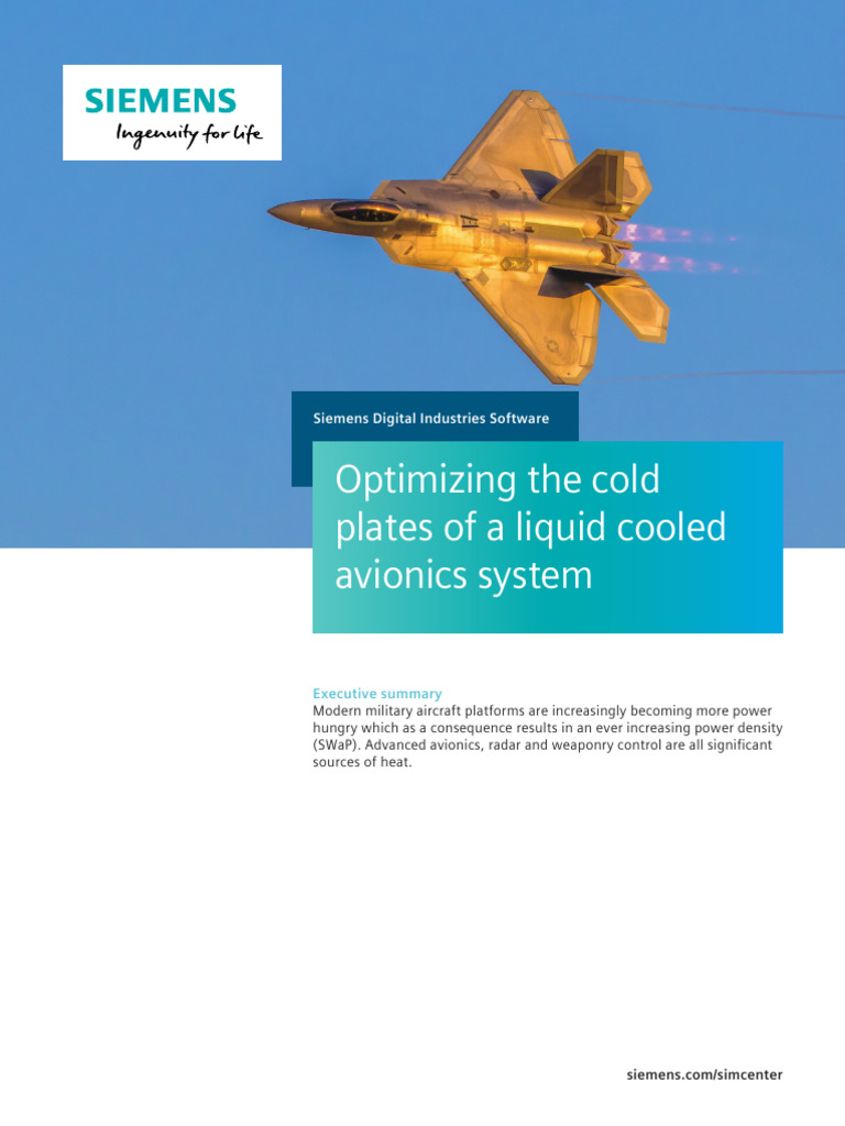 Siemens SW Optimizing The Cold Plates of A Liquid Cooled Avionics ...