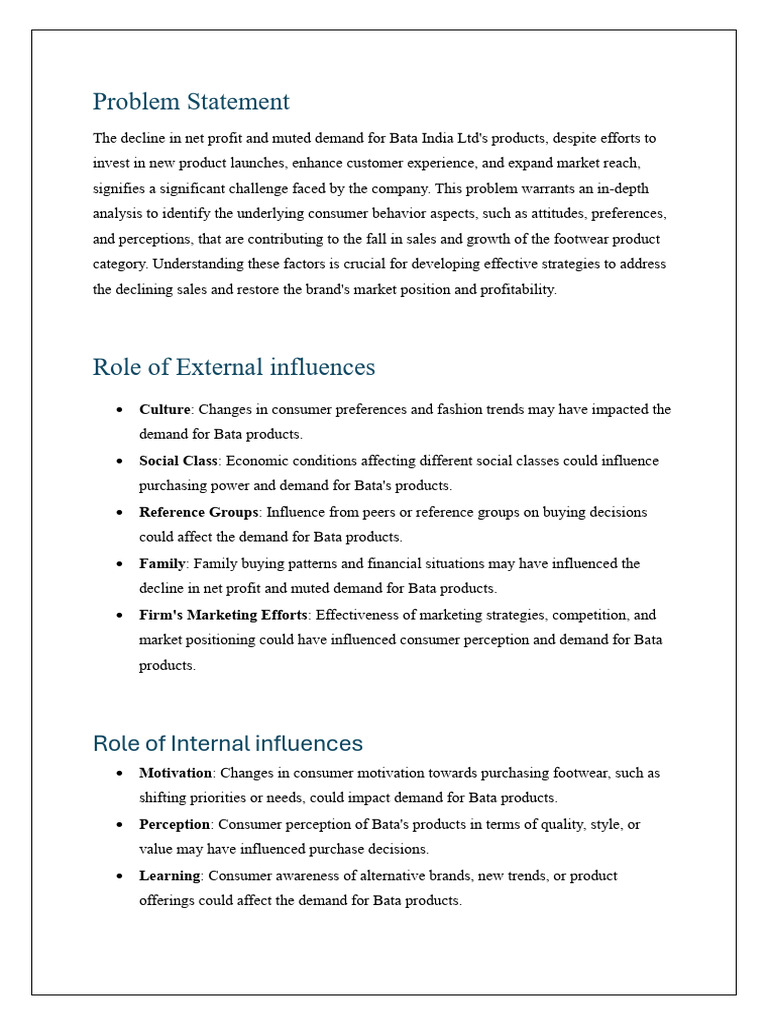 Problem Statement | PDF | Consumer Behaviour | Brand