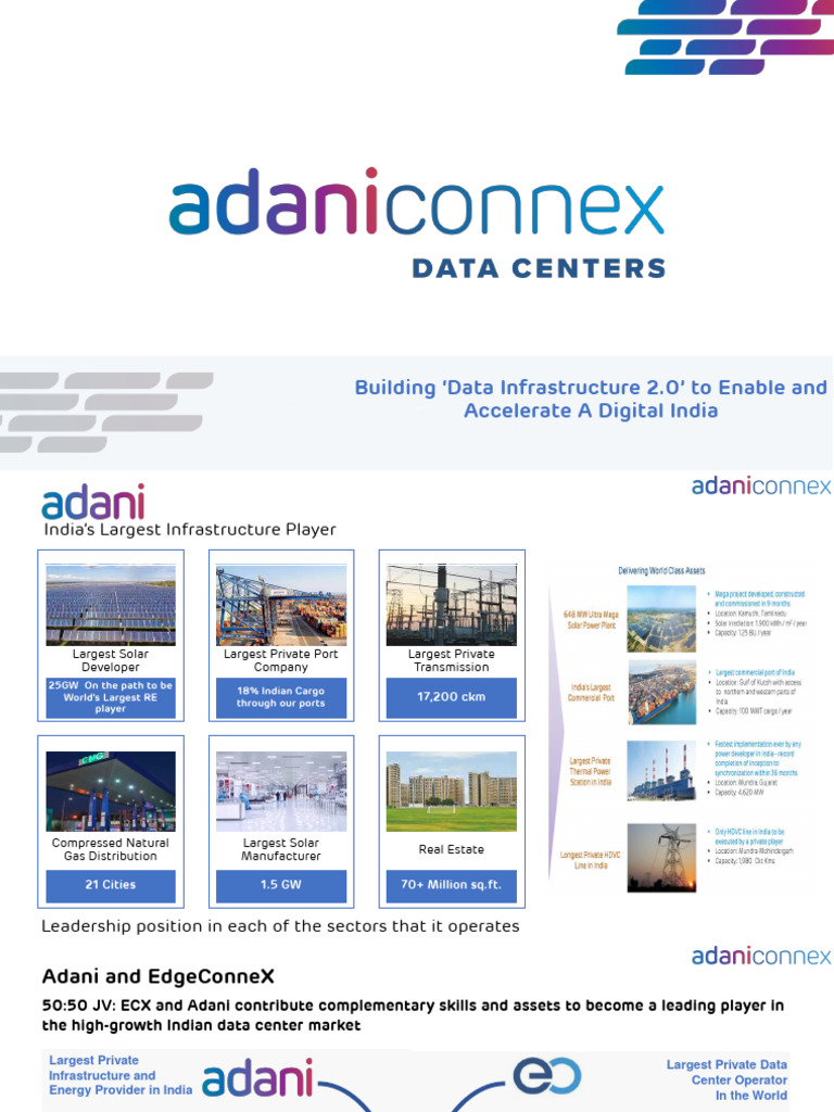 Adani Connex: Data Center Expansion in India | PDF | Business | Computers