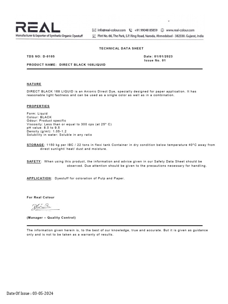 TDS Direct Black 168 Liq | PDF