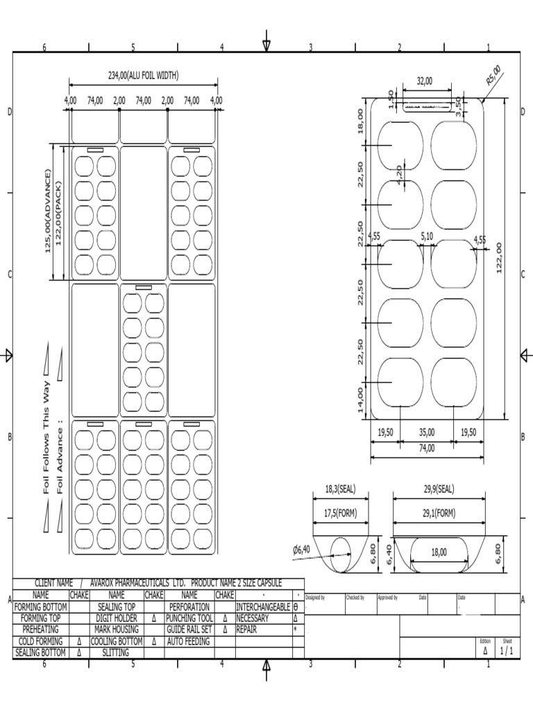 Blister Change Parts DRAWING | PDF | Metalworking | Industrial Processes