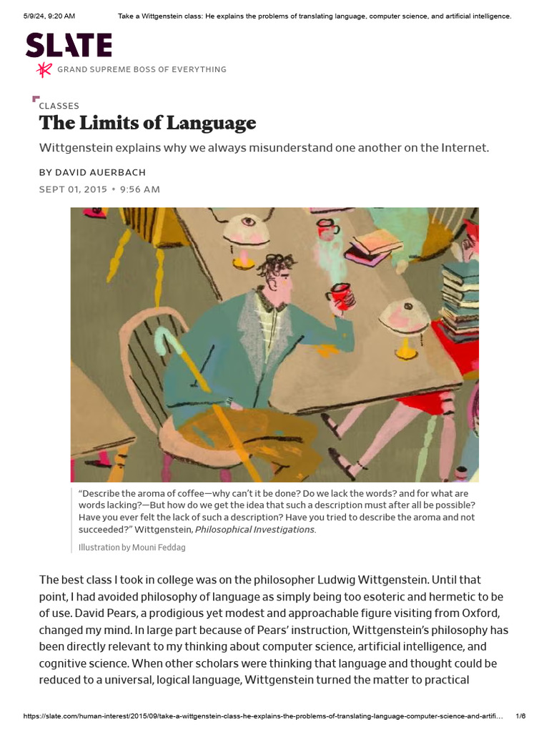 Take A Wittgenstein Class - He Explains The Problems of Translating Language, Computer Science ...