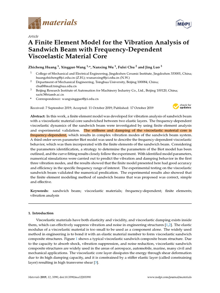 Materials 12 03390 | PDF | Viscoelasticity | Elasticity (Physics)