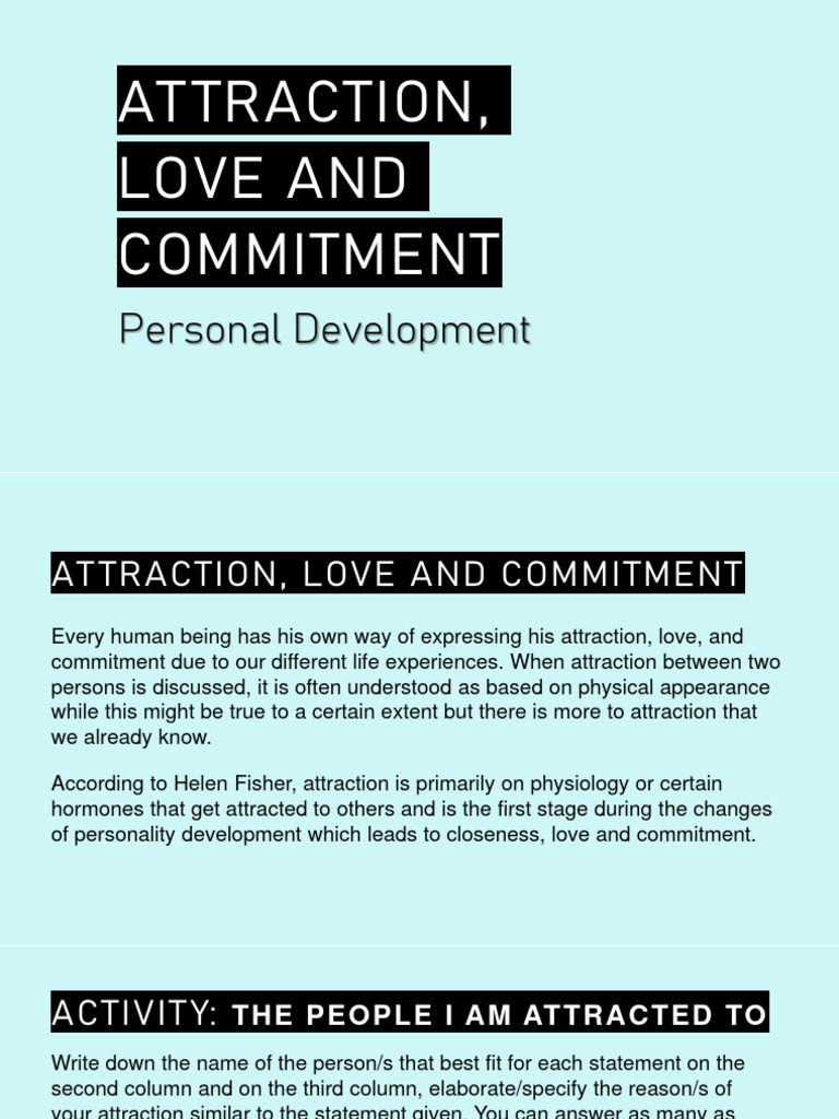 Attraction Love and Commitment 1.2 | PDF | Love | Interpersonal Attraction