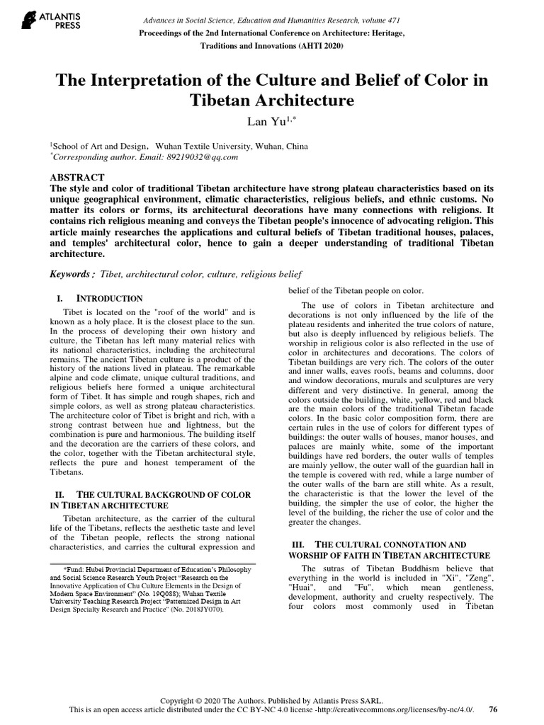 The Interpretation of The Culture and Belief of Color in Tibetan ...
