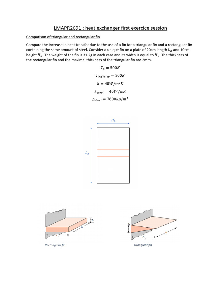 Comparison Triangular and Rectangular Fin | PDF