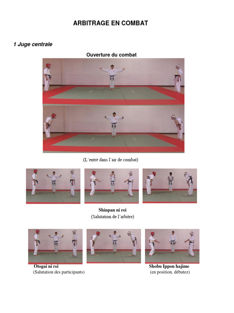 Règlement d'arbitrage en karaté kumite | PDF | Des sports | Règles et ...