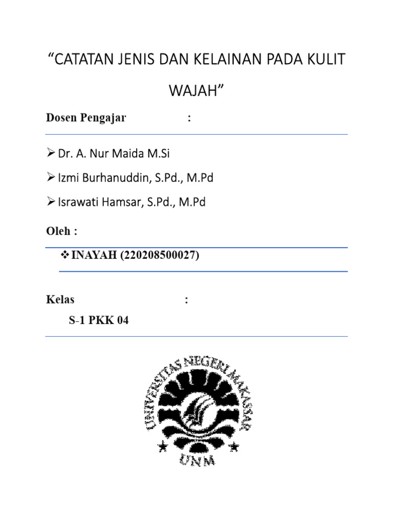 Jenis dan Kelainan Kulit Wajah | PDF | Ilmu Sosial | Gaya Hidup