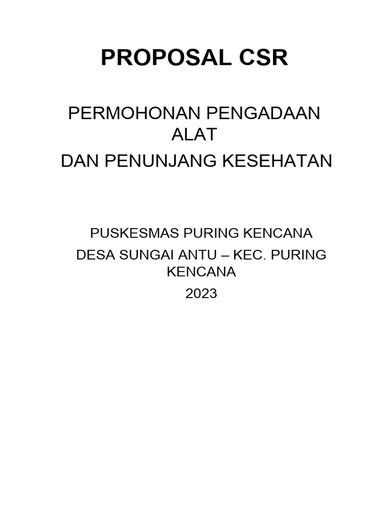Proposal CSR | PDF | Pengembangan Diri
