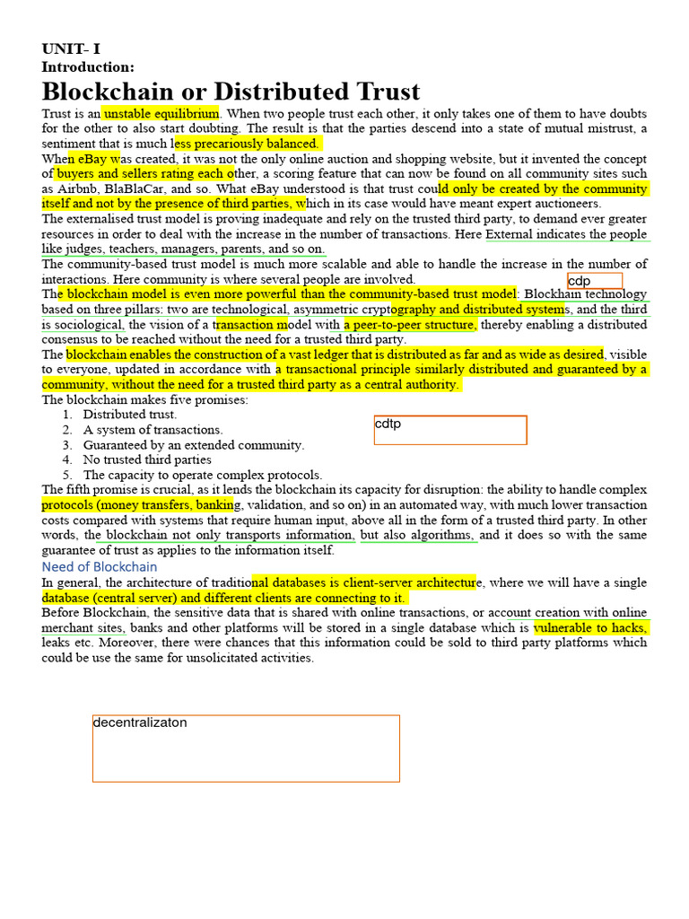 UNIT-I | PDF | Cryptocurrency | Bitcoin