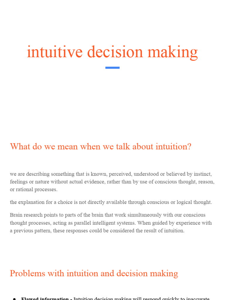 Intuitive Decision Making | PDF | Decision Making | Intuition