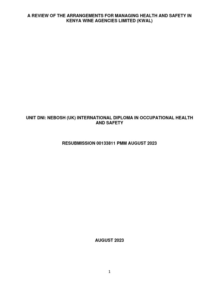 Resubmission 00133811 PMM August 2023 | PDF | Occupational Safety And ...