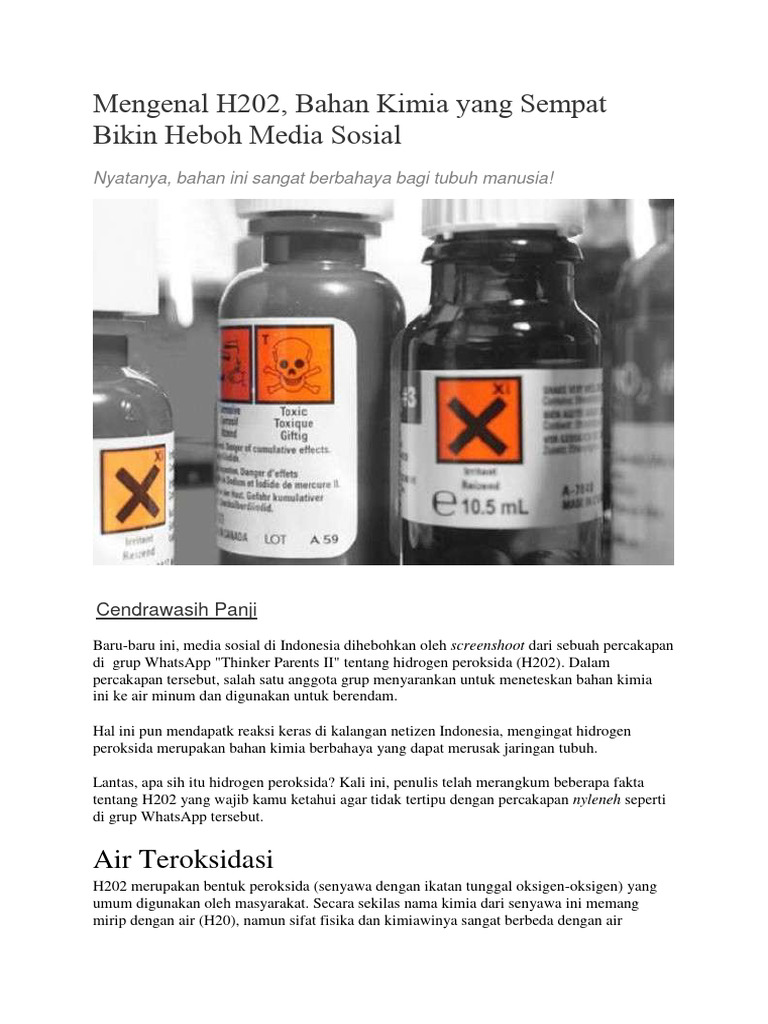 Mengenal H202 | PDF | Sains & Matematika