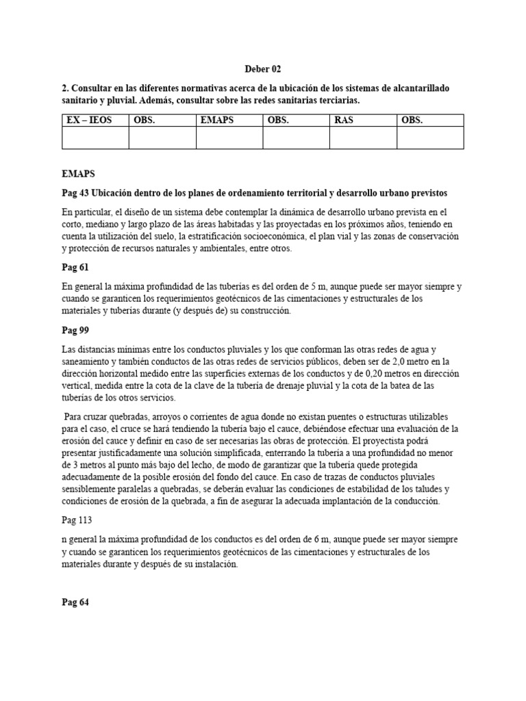 Deber 02 | PDF | Fundación (Ingeniería) | Alcantarillado