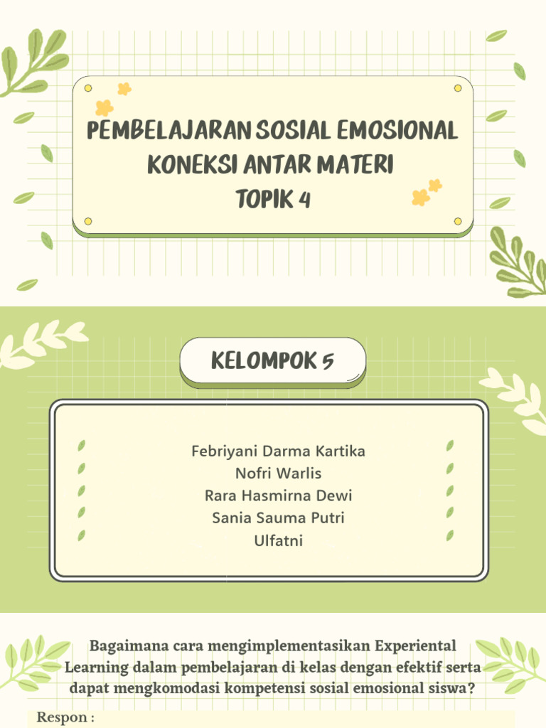 KELOMPOK 5 (Febriyani, Nofri, Rara, Sania, Ulfatni) - KONEKSI ANTAR MATERI T.4 - PSE | PDF
