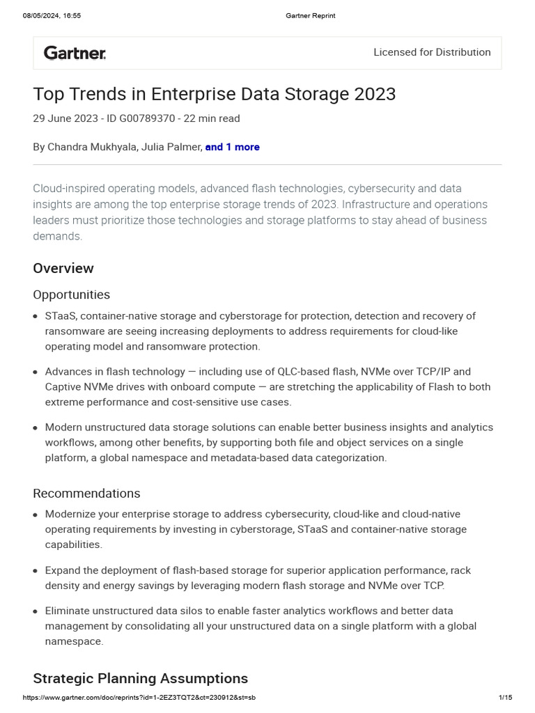 Gartner Reprint | PDF | Cloud Computing | Solid State Drive