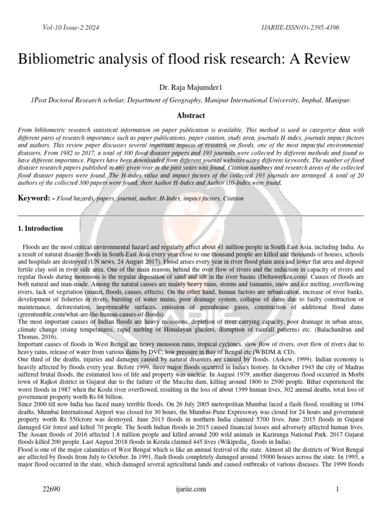 Bibliometric Analysis of Flood Research | PDF | Flood | Hazards
