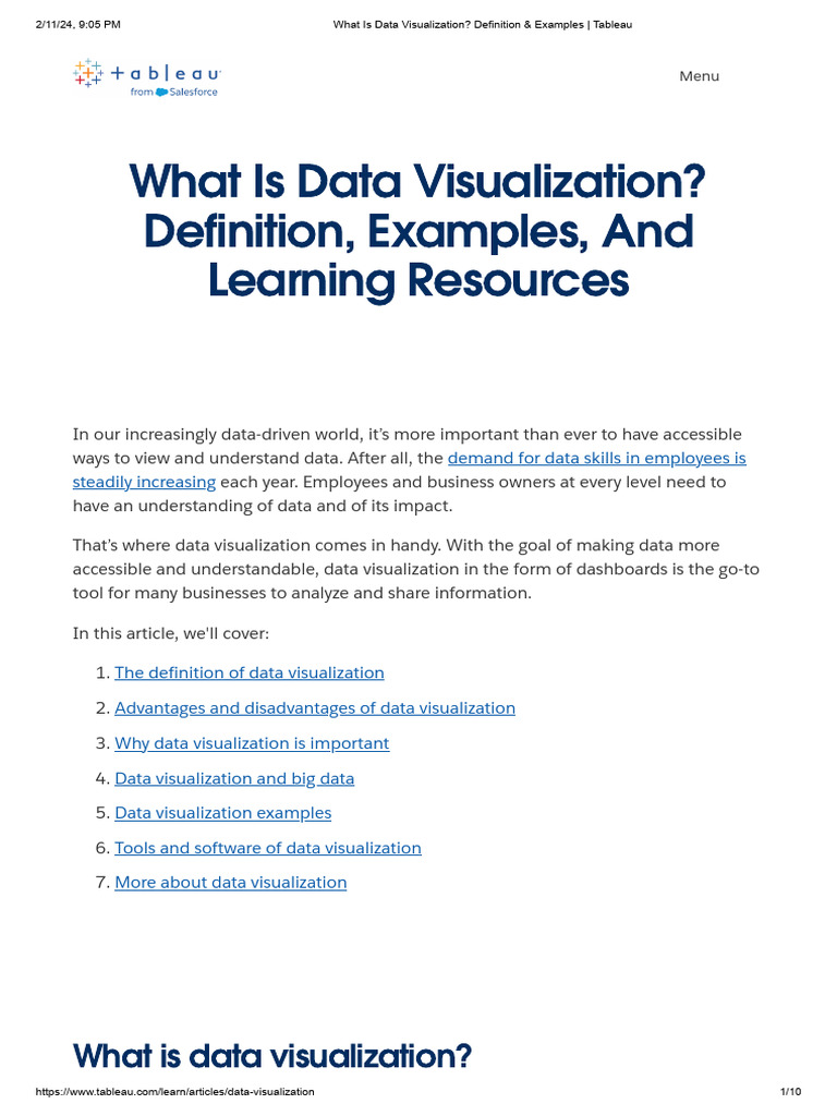 What Is Data Visualization_ Definition & Examples _ Tableau_notes | PDF ...