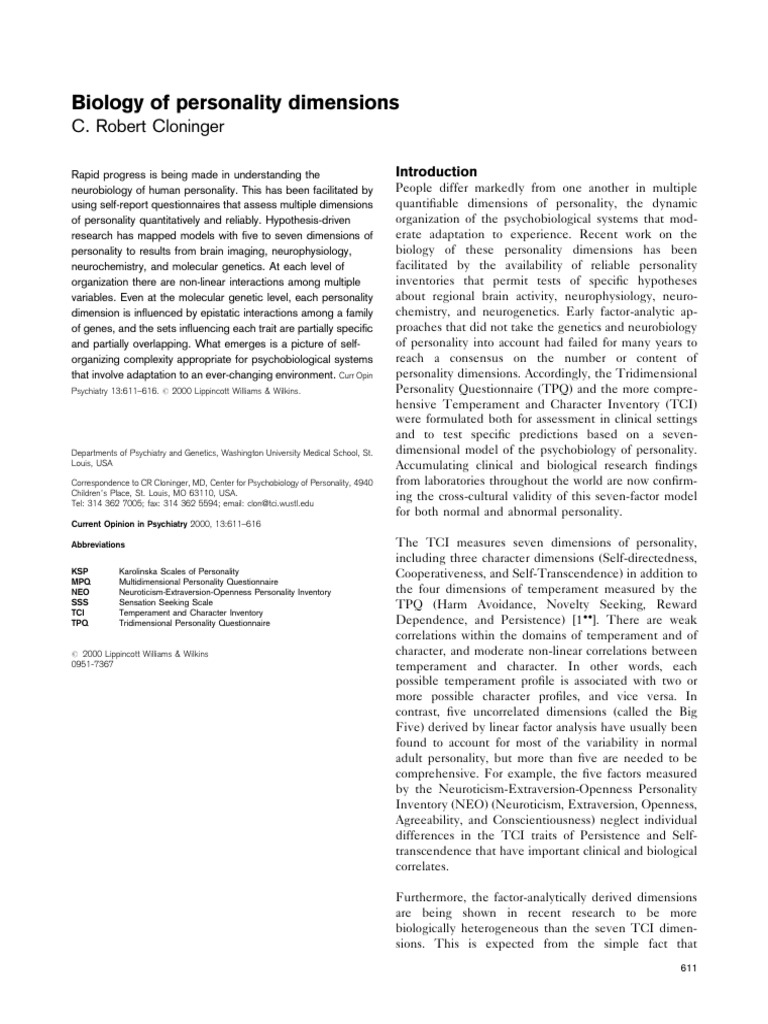 Integrative Psychobiological Approach To Psychiatric Assessment and ...