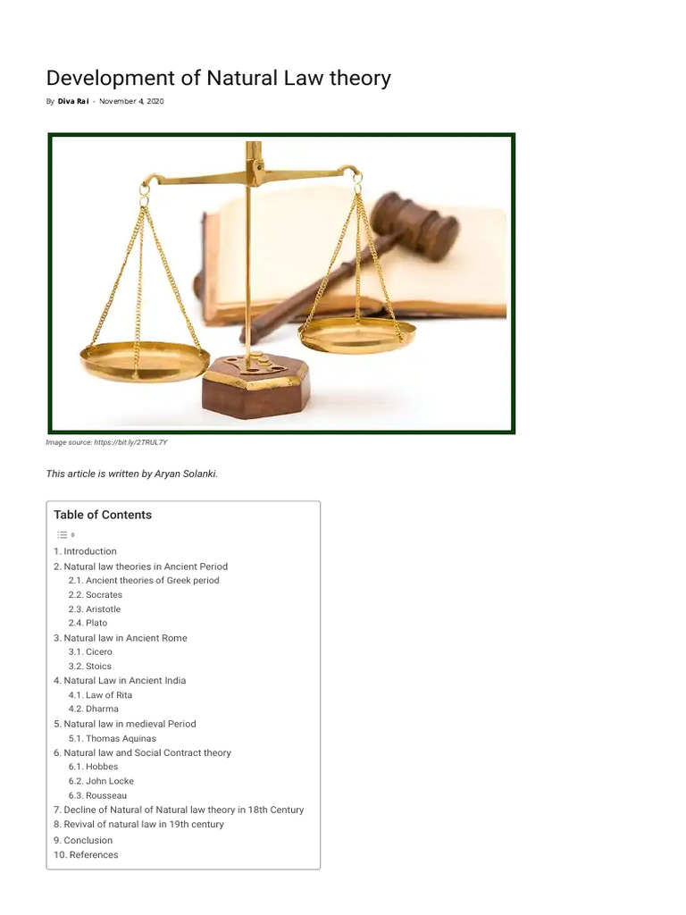 Development of Natural Law Theory - Ipleaders | PDF | Natural Law ...