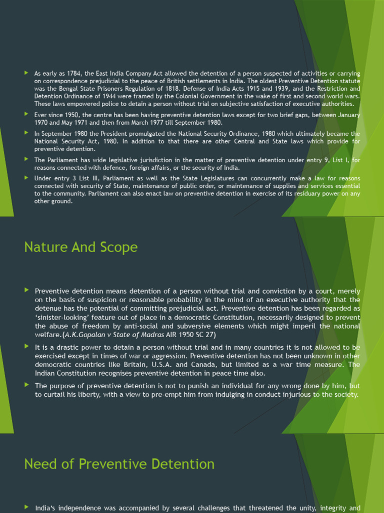 Article 22 and Preventive Detention | PDF | Detention (Imprisonment ...