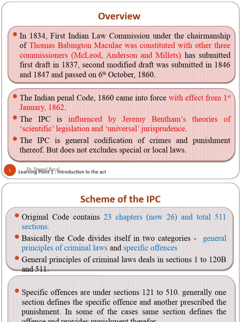 IPC 1of 45 - Introduction Verson | PDF | Mens Rea | Crimes