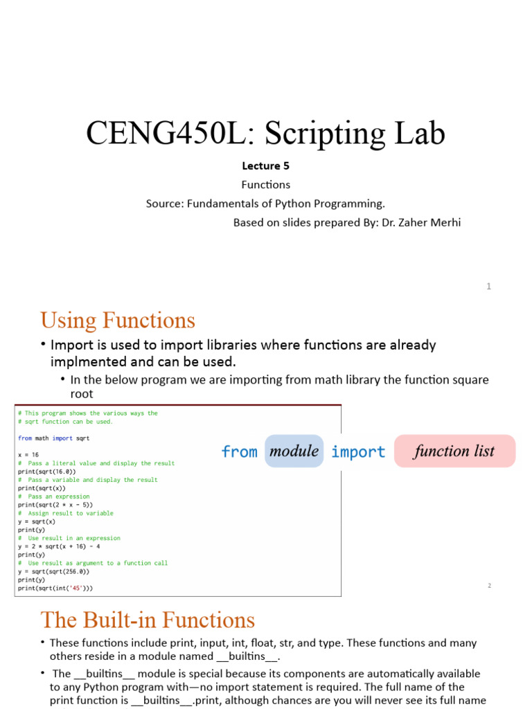 Lecture 5 Python Functions Hadi Updatd Pdf Parameter Computer Programming Computer Program