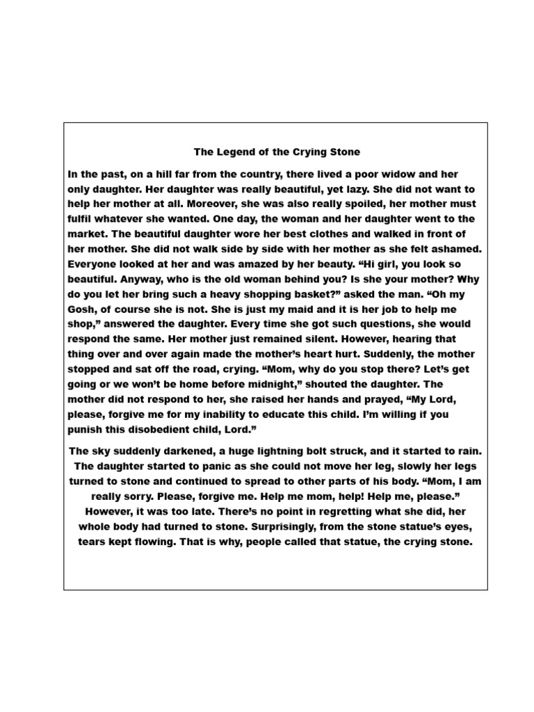 The Crying Stone: A Moral Tale | PDF | Poetry
