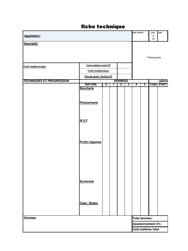 Modele de Fiche Technique 1 | PDF | Bien-être | Technologie et ingénierie
