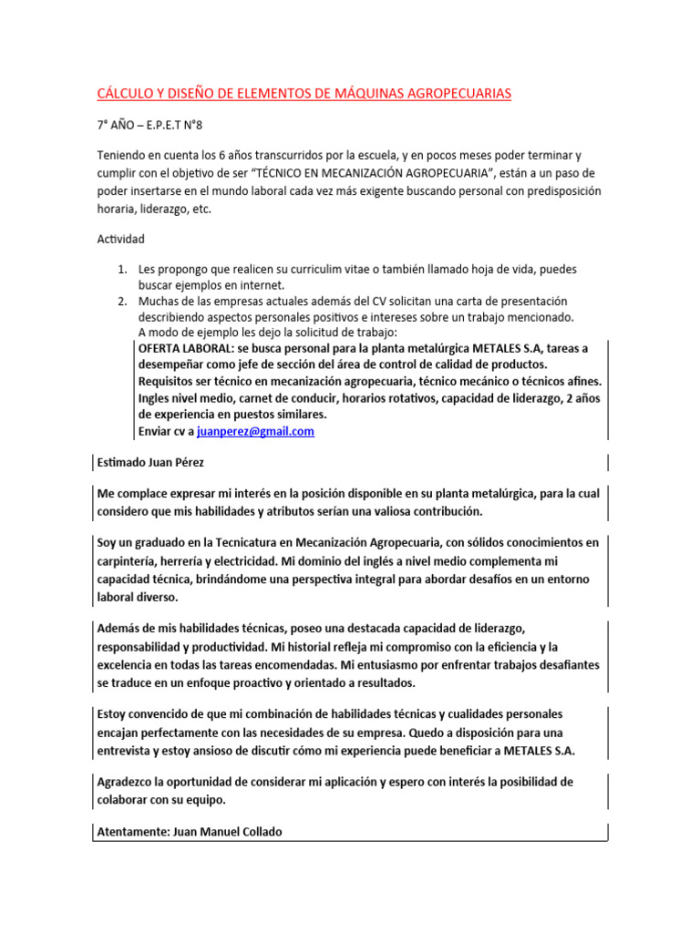 TP N°2 - Carta de Presentacion | PDF | Negocios | Tecnología
