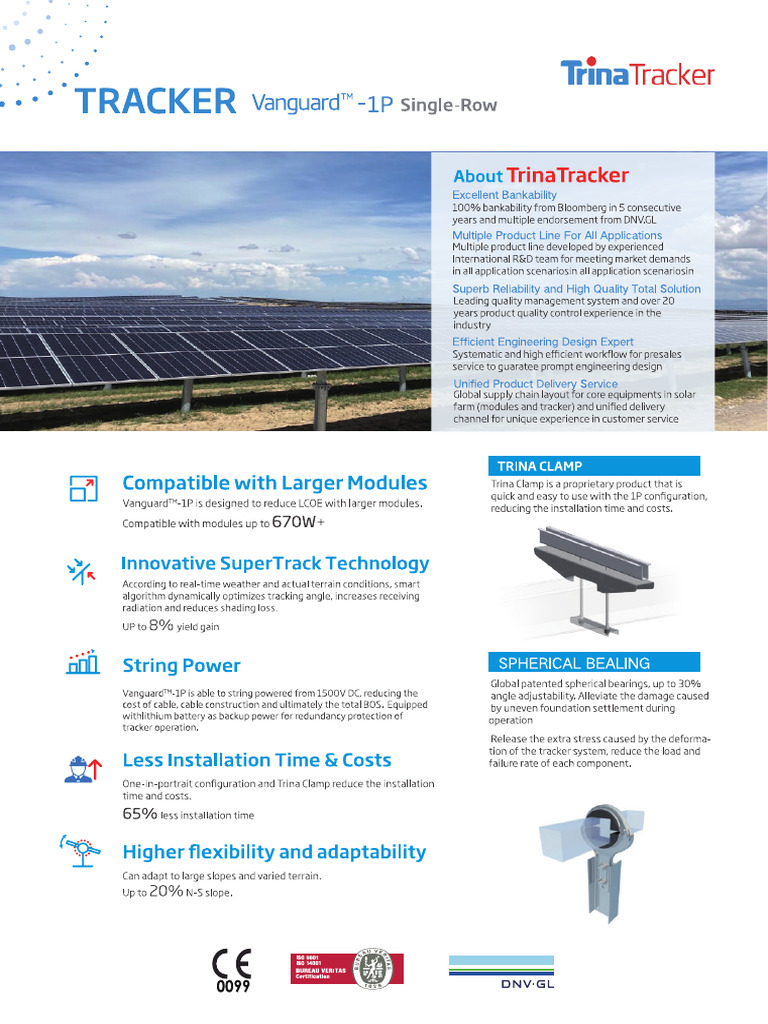 EN Datasheet TrinaTracker Vanguard1P | PDF