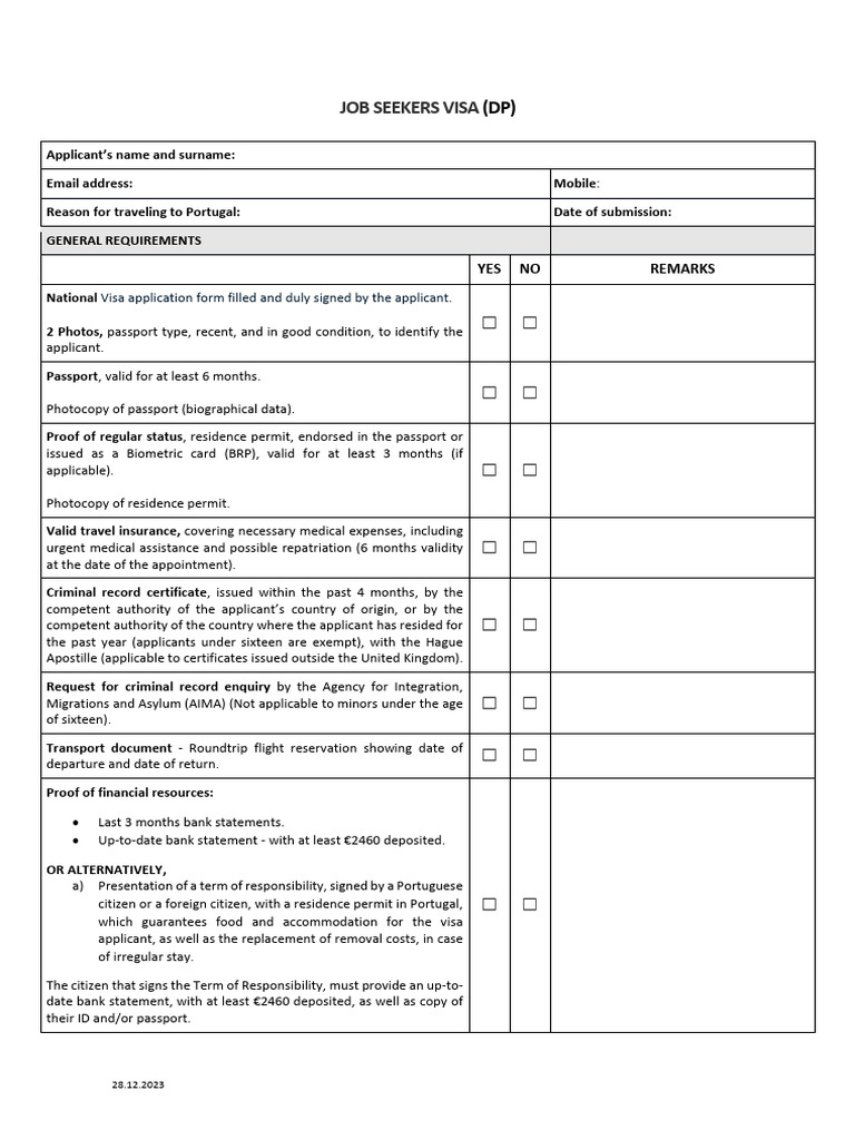 DP Cgmanchester Checklist en | PDF | Travel Visa | Passport