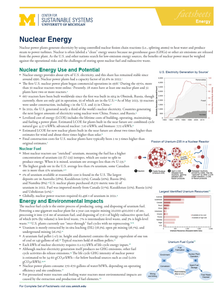 Nuclear Energy: Facts and Impacts | PDF | Nuclear Power | Nuclear Reactor
